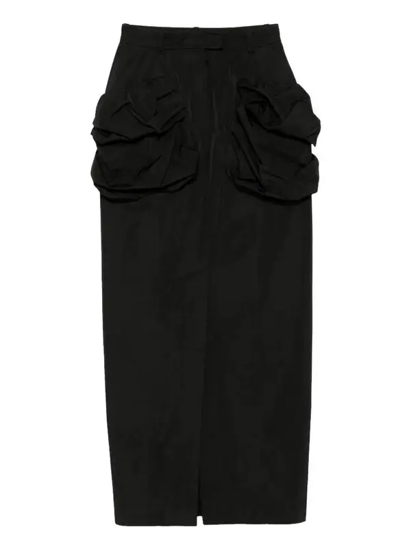Viktor & Rolf Pleated-pocket Maxi Skirt - Black