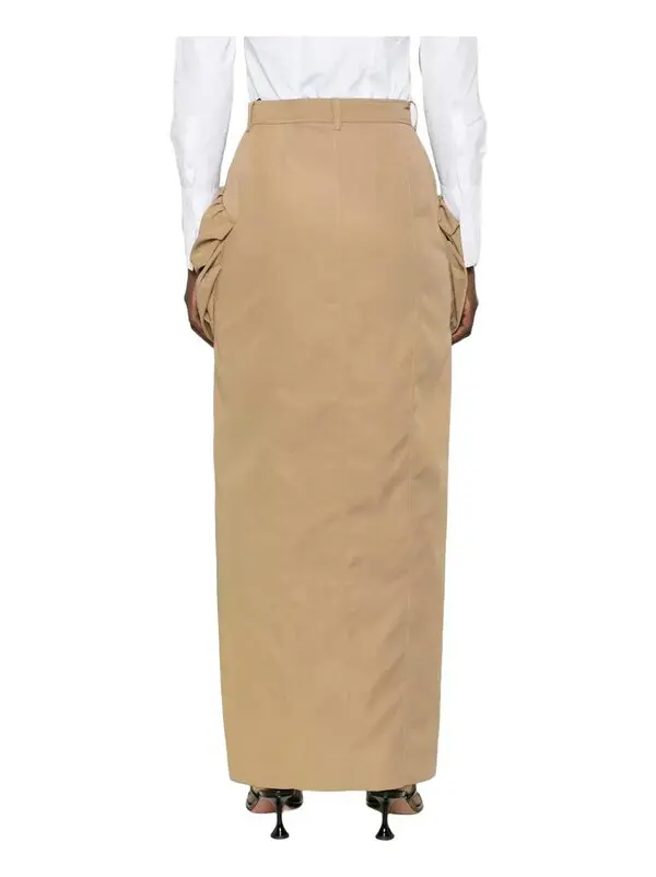 Viktor & Rolf Pleated-pocket Maxi Skirt - Neutrals