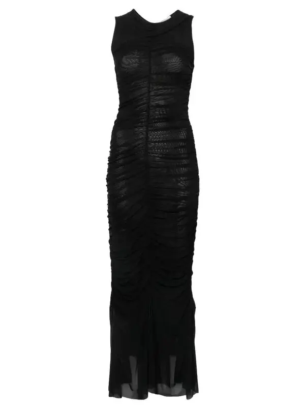 Viktor & Rolf Ruched-detail Maxi Dress - Black
