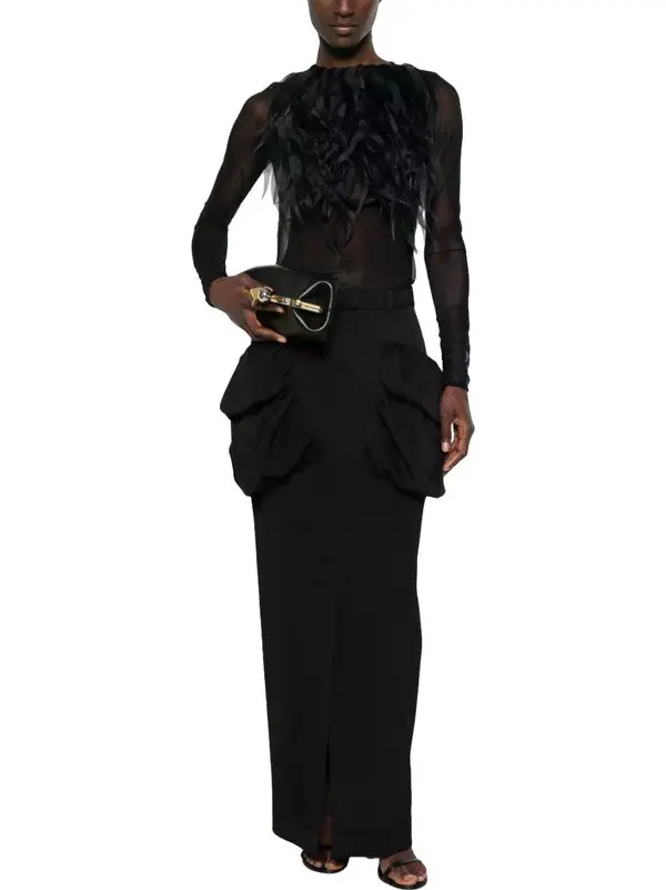 Viktor & Rolf Feather-effect Top - Black