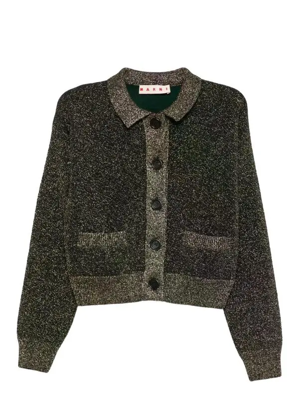 Marni Glitter-effect Button-up Cardigan - Black