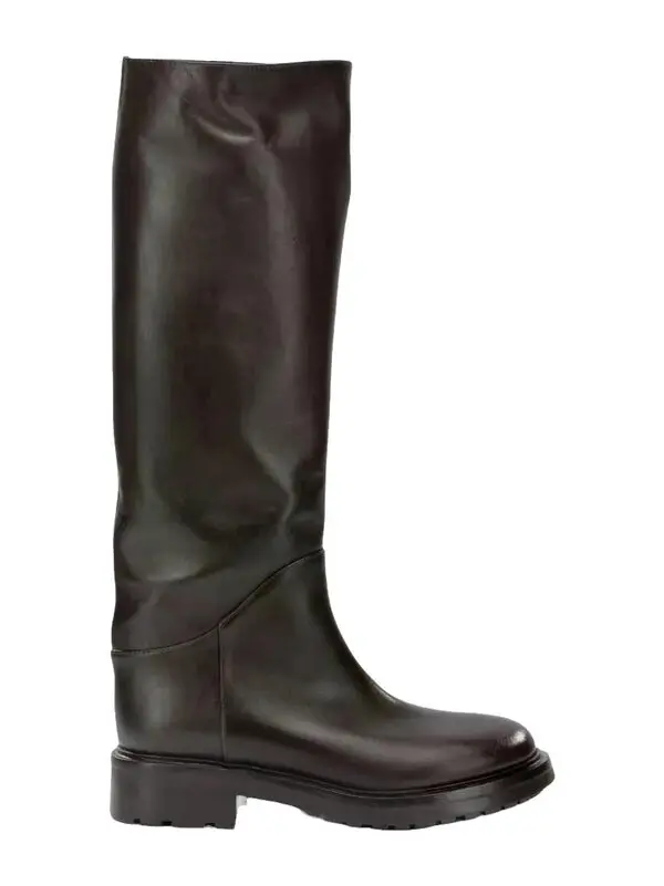 STRATEGIA SHOES Leather Knee-high Boots - Brown