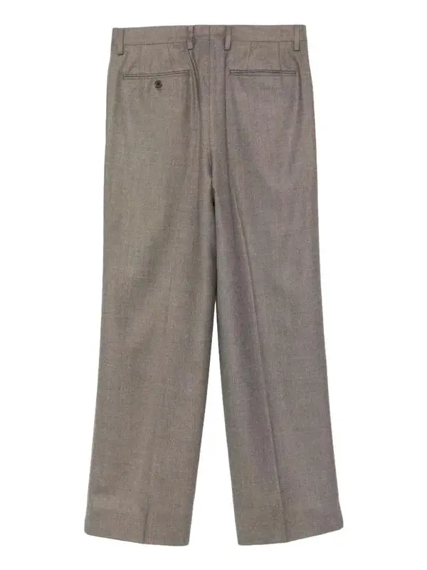 Auralee Pleated Wool Trousers - Brown
