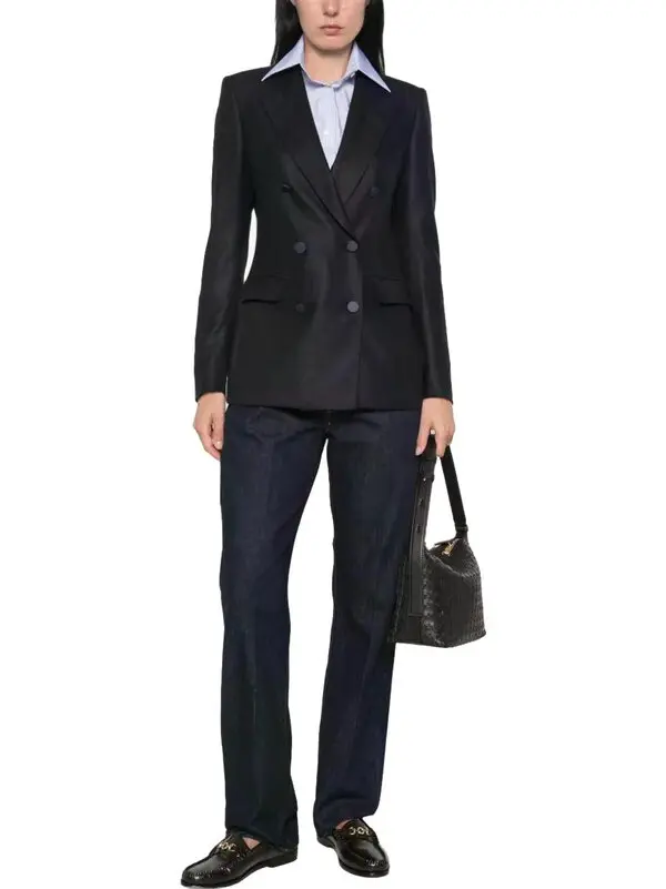 Tagliatore Double-breasted Peaked-lapel Jacket - Black