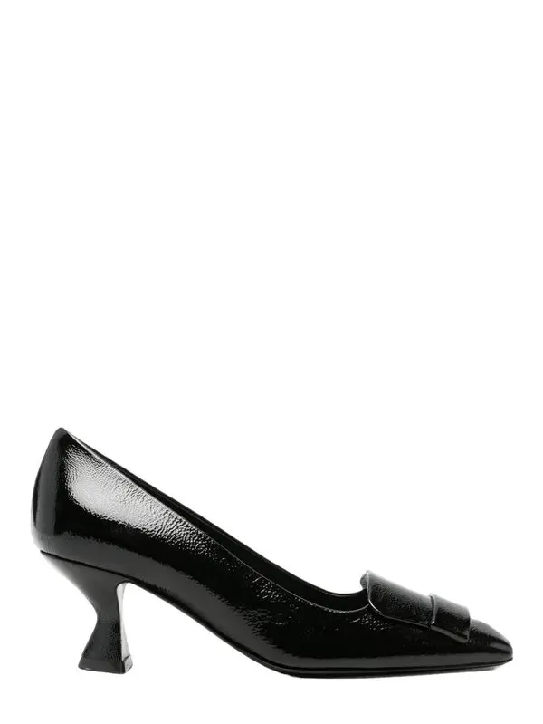 SERGIO ROSSI Buckle-detail Architectural-heel Pumps - Black