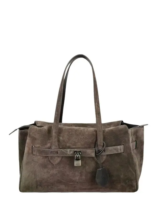 Brunello Cucinelli Padlock-detail Suede Tote Bag - Brown