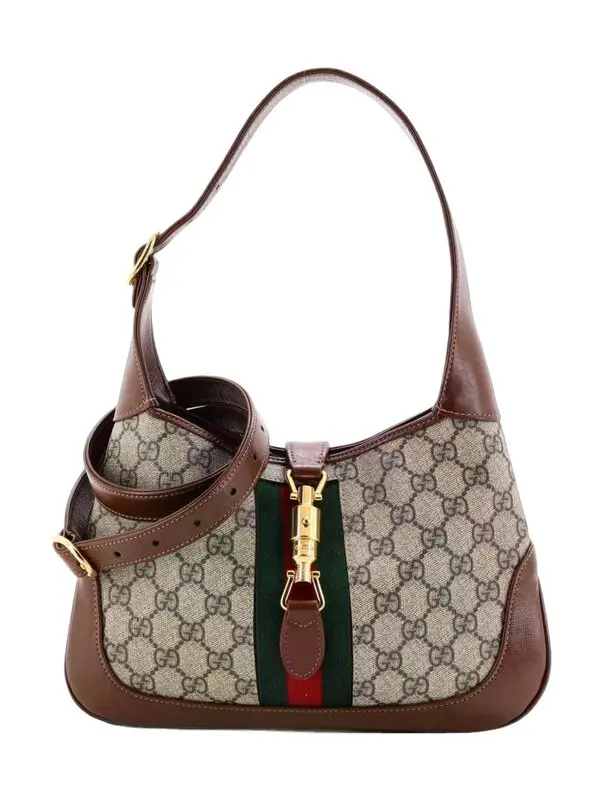 Gucci Jackie 1961 Gg Coated Canvas Small Hobo Bag - Brown
