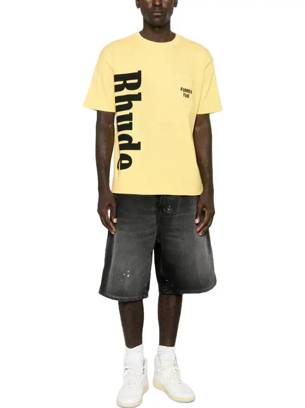 Rhude Logo-print Pocket T-shirt - Yellow