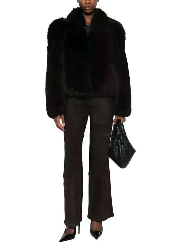 ARMA Suede Wide Leg Trousers - Brown
