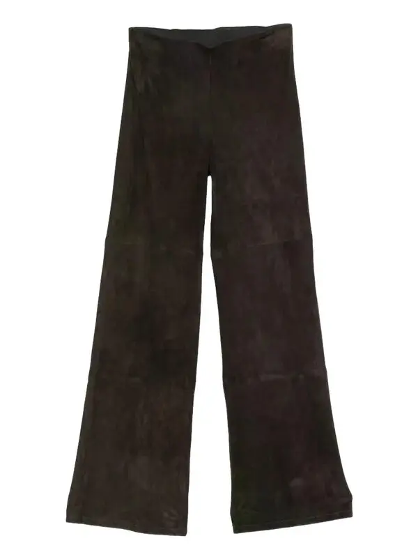 ARMA Suede Wide Leg Trousers - Brown