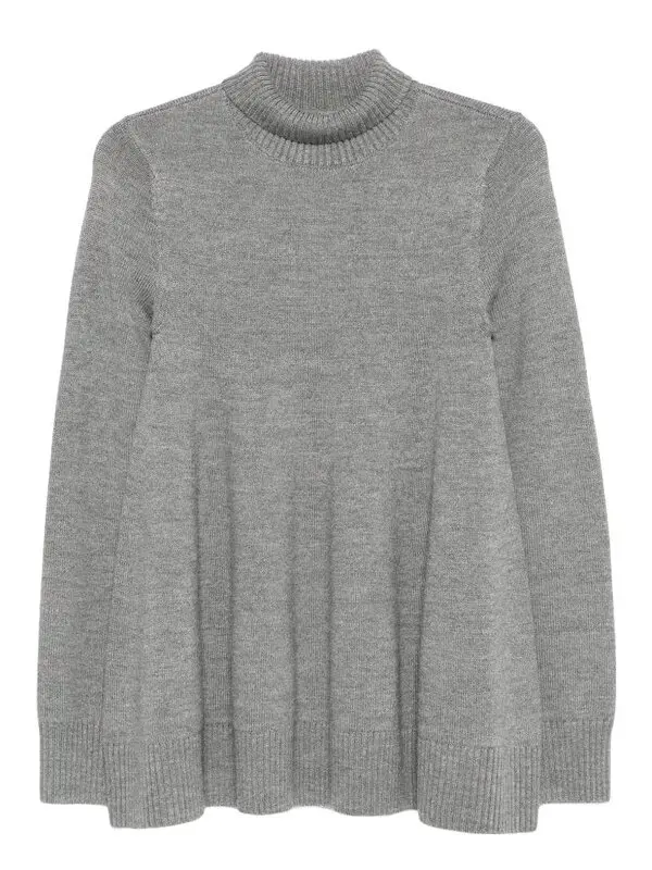 TOTEME Roll-neck Flared Sweater - Grey