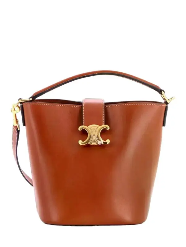 Celine Louise Bag Leather Bucket Bag - Brown