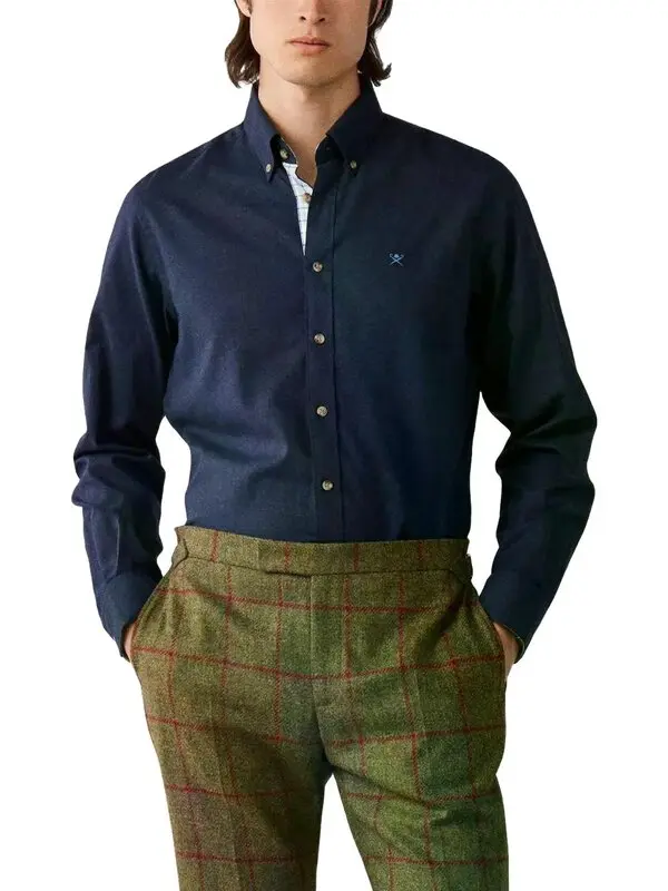 HACKETT LONDON Brompton Button-down Flannel Shirt - Green