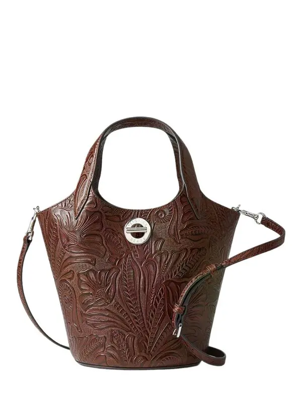 Veronica Beard Anchor Embossed-leather Tote Bag - Brown