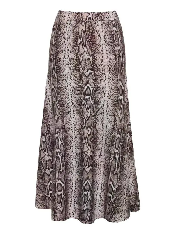 Cara Cara Sandra Snake-print Midi Skirt - Brown