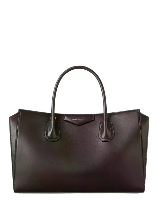 Givenchy Medium Antigona Catchall Bag In Shiny Grained Leather - Brown