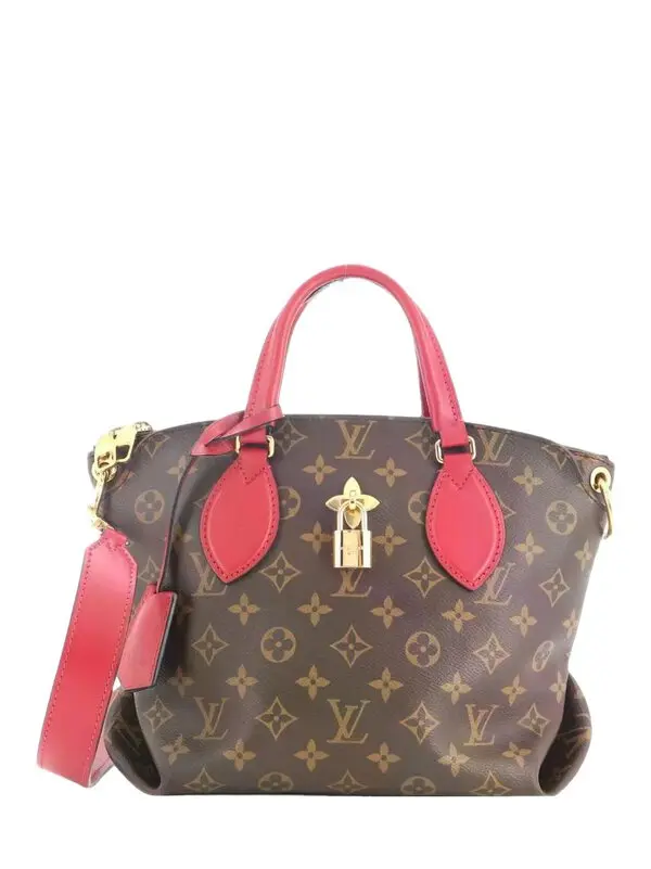 LOUIS VUITTON Flower Zipped Monogram Canvas Pm Tote Bag - Brown