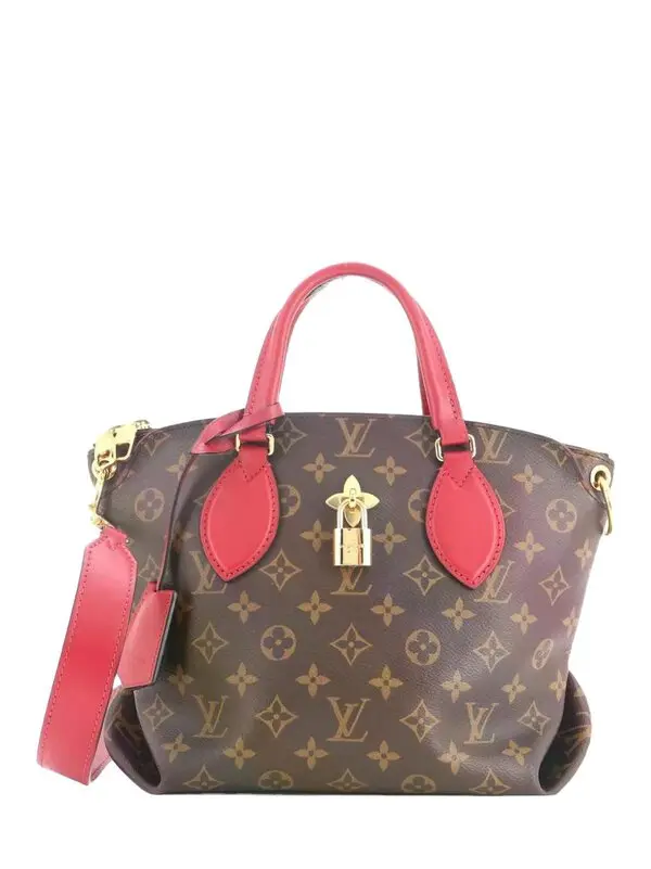 LOUIS VUITTON Flower Zipped Monogram Canvas Pm Tote Bag - Brown