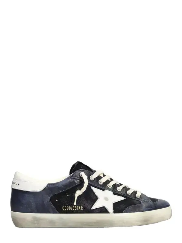 GOLDEN GOOSE Super-star Distressed-effect Sneakers - Blue