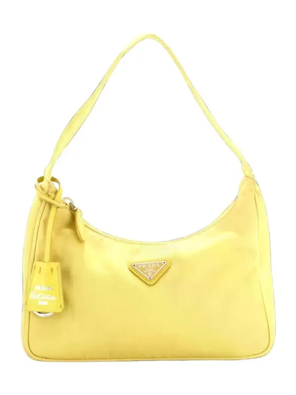Prada Re-edition 2000 Tessuto Mini Hobo Bag - Yellow
