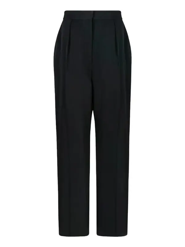 Balmain Pleated Straight-leg Trousers - Black