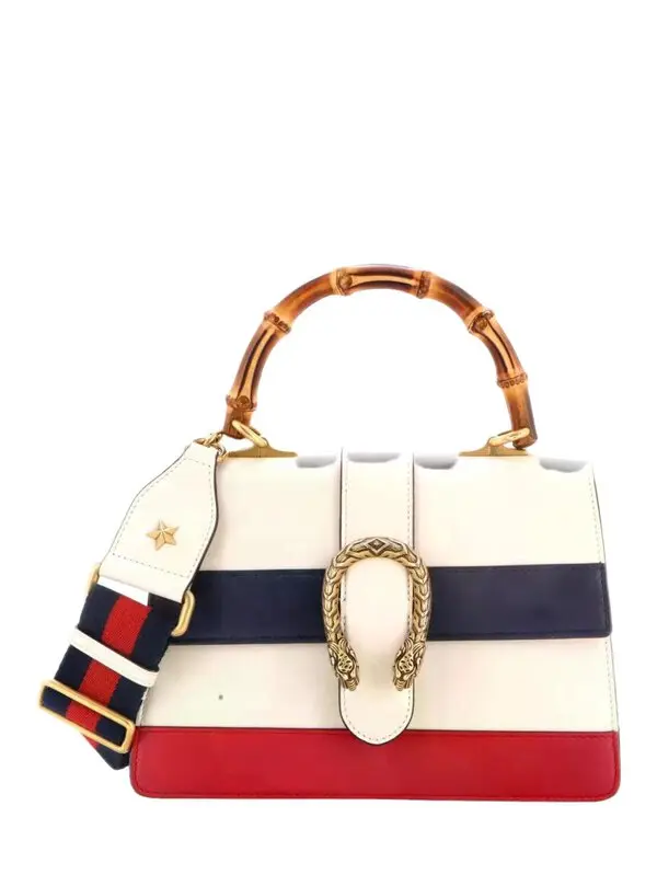 Gucci Dionysus Bamboo Top Handle Bag Colorblock Leather Medium Satchel - Multicolour