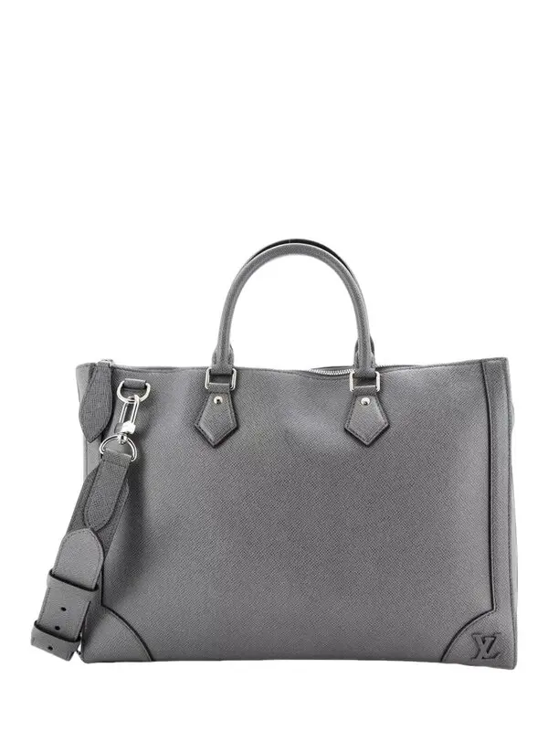 LOUIS VUITTON Slim Briefcase Taiga Leather Business Bag - Grey