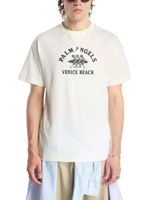 Palm Angels Graphic-print Short-sleeve T-shirt - Neutrals
