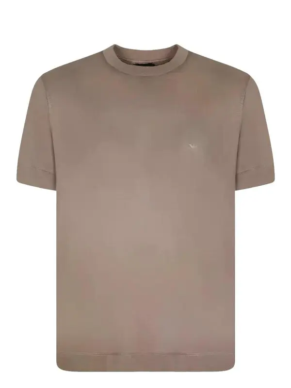 Emporio Armani Travel Essential Lyocell Blend Jersey T-shirt - Neutrals