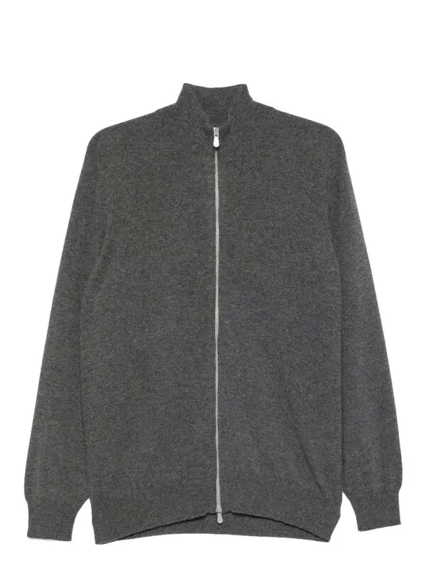 Brunello Cucinelli Zip-up High-neck Cardigan - Grey