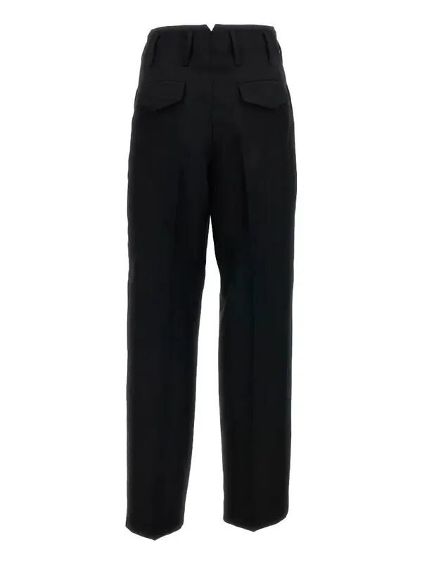 AMI Paris Pleated Virgin-wool Trousers - Black