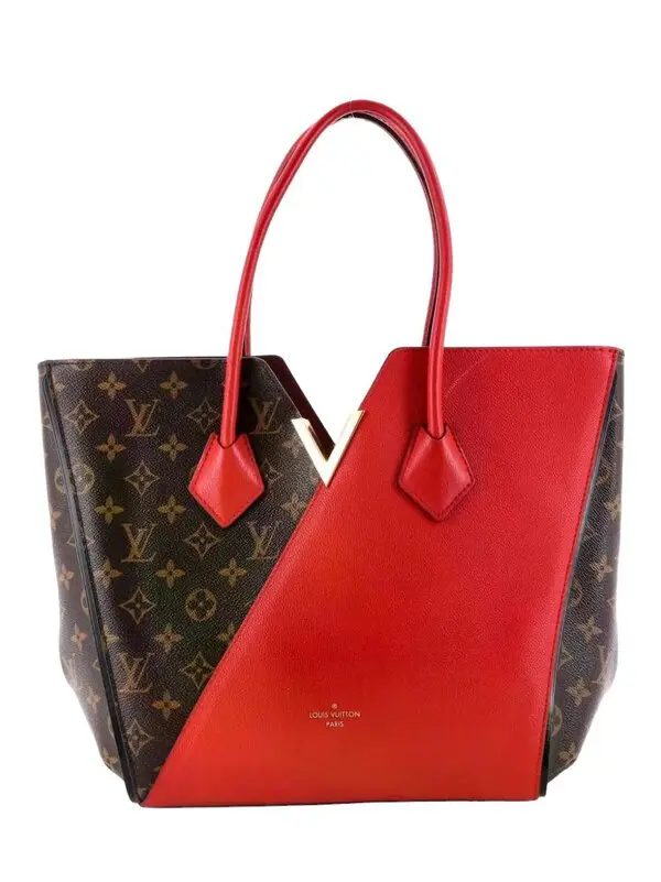 LOUIS VUITTON Kimono Monogram Canvas And Leather Tote Bag - Red