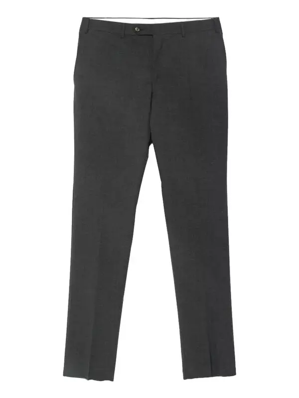 Canali Travel Pressed-crease Tailored Trousers - Grey