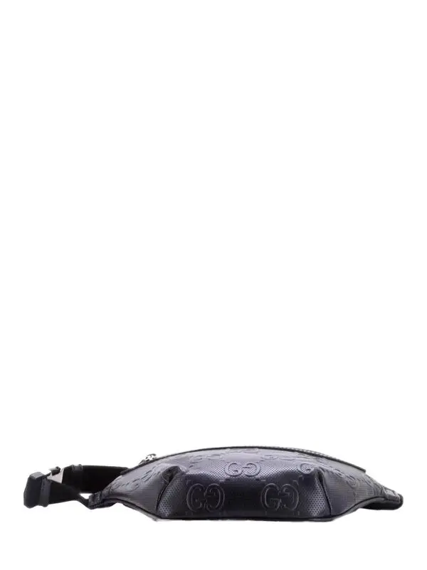 Gucci Gg Embossed Perforated Leather Small Belt Bag - Black
