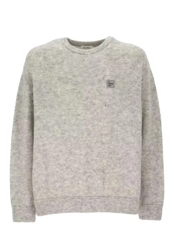 American Vintage Vitow Logo-patch Knitted Sweater - Grey