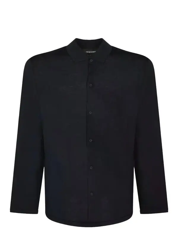 Emporio Armani Logo-embroidered Button-up Shirt - Black