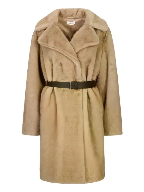 P.a.r.o.s.h Pulse Belted Faux-fur Coat - Neutrals