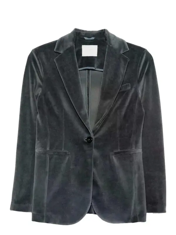 CIRCOLO 1901 Velvet Single-breasted Jacket - Grey