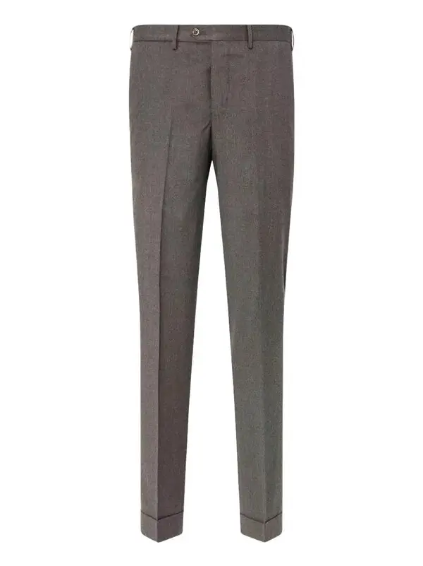 PT TORINO Pressed-crease Turned-up Trousers - Brown