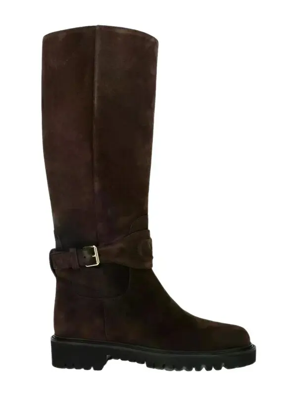 Valentino Garavani Vlogo Signature Suede High Boots - Brown