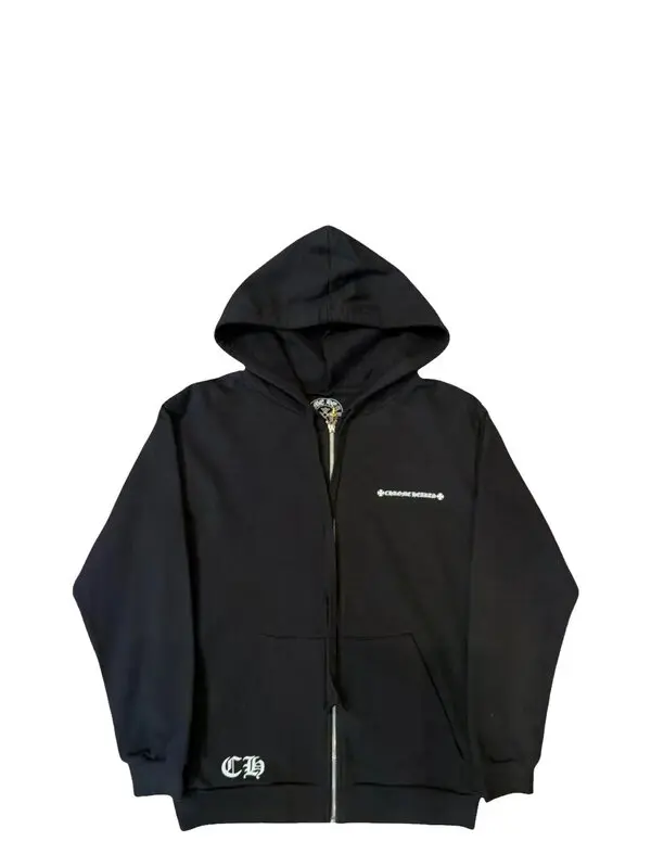 Chrome Hearts Logo-print Zip-up Hoodie - Black