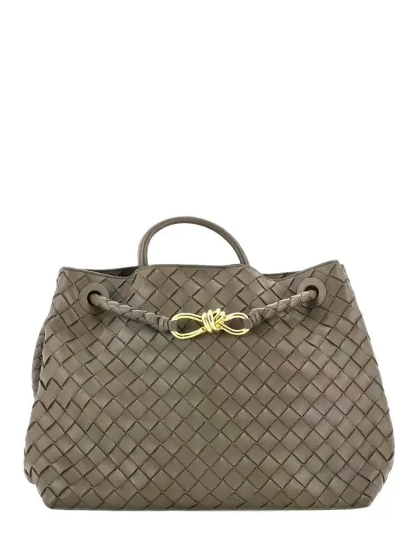 Bottega Veneta Andiamo Top Handle Bag Intrecciato Nappa Medium Satchel - Green