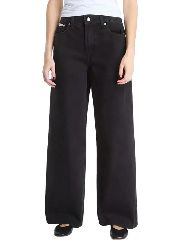 Calvin Klein Wide Leg Denim Trousers - Black