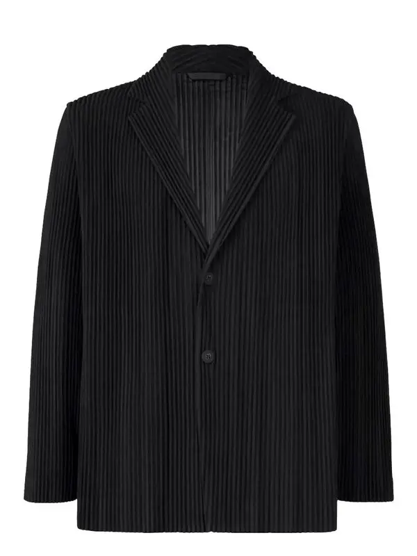 Issey Miyake Pleated Single-breasted Blazer - Blue