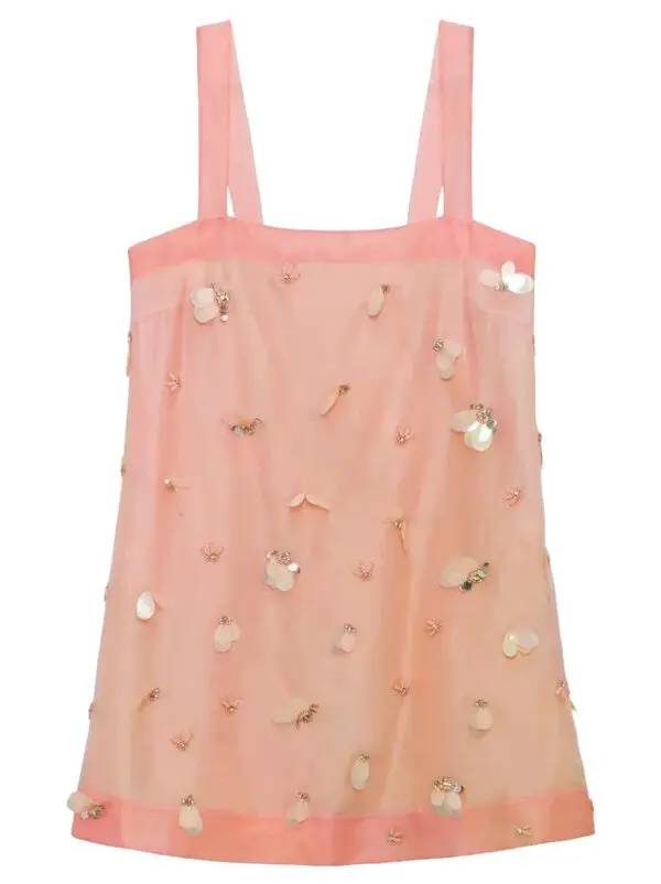 Simkhai Sumi Embellished Organza Mini Dress - Pink