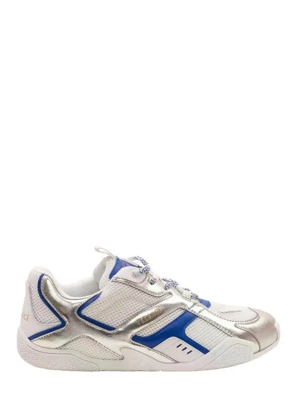 Versace Laminated Leather Sneakers - White