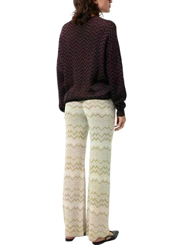 Missoni Zig-zag Viscose And Wool Straight-leg Trousers - Neutrals