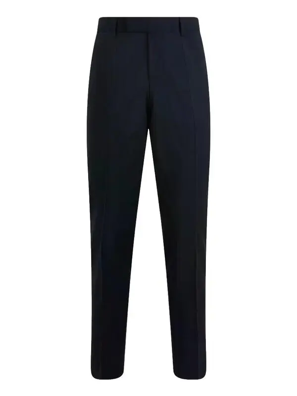 BOSS Slim-fit Micro-patterned Trousers In Stretch Wool - Blue