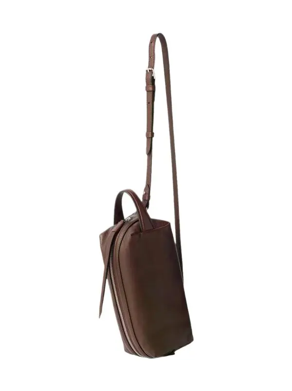 LEMAIRE Small Care Bag In Nappa Lambskin - Brown