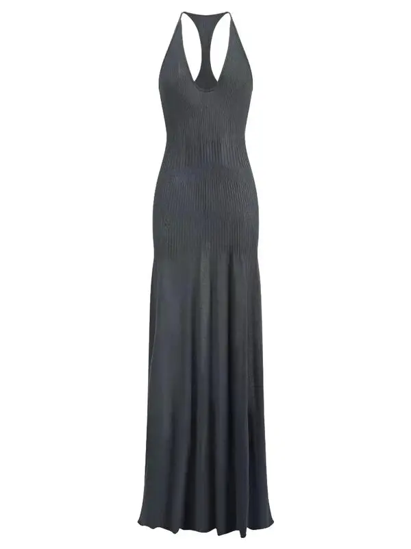 OUDE WAAG Ripple Ribbed-knit Maxi Dress - Grey
